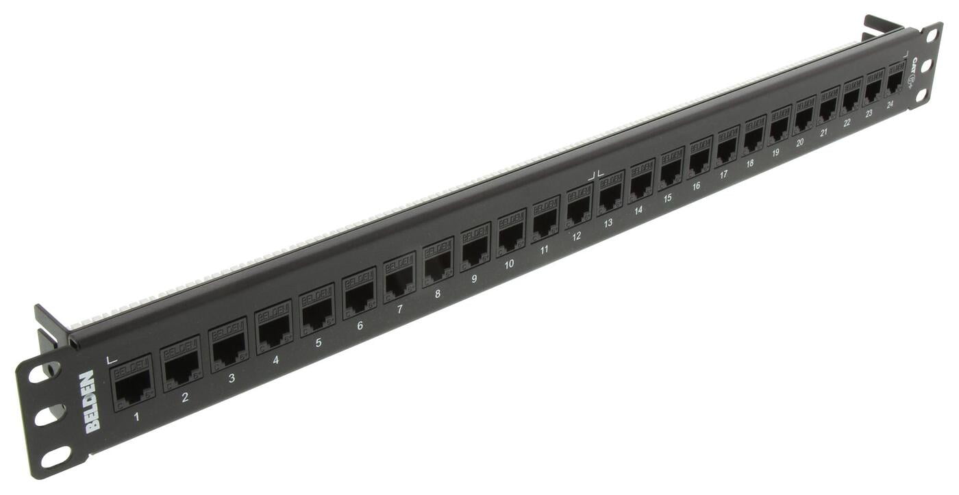 AX103253 CAT6+ KeyConnect Patch Panel, 24-port, 1U, Black