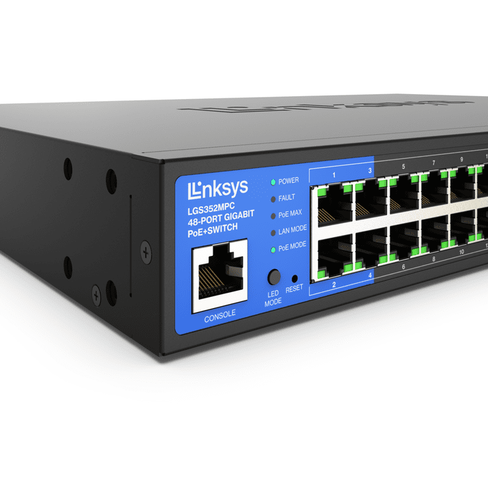 Linksys LGS352MPC 48-Port Managed Gigabit PoE+ Switch with 4 10G SFP+ ...